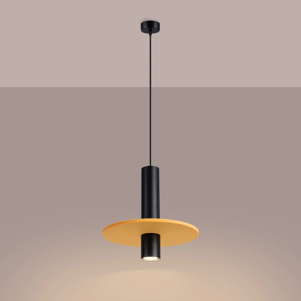 Sollux Lighting Závěsná lampa PELTA 1 černá/žlutá