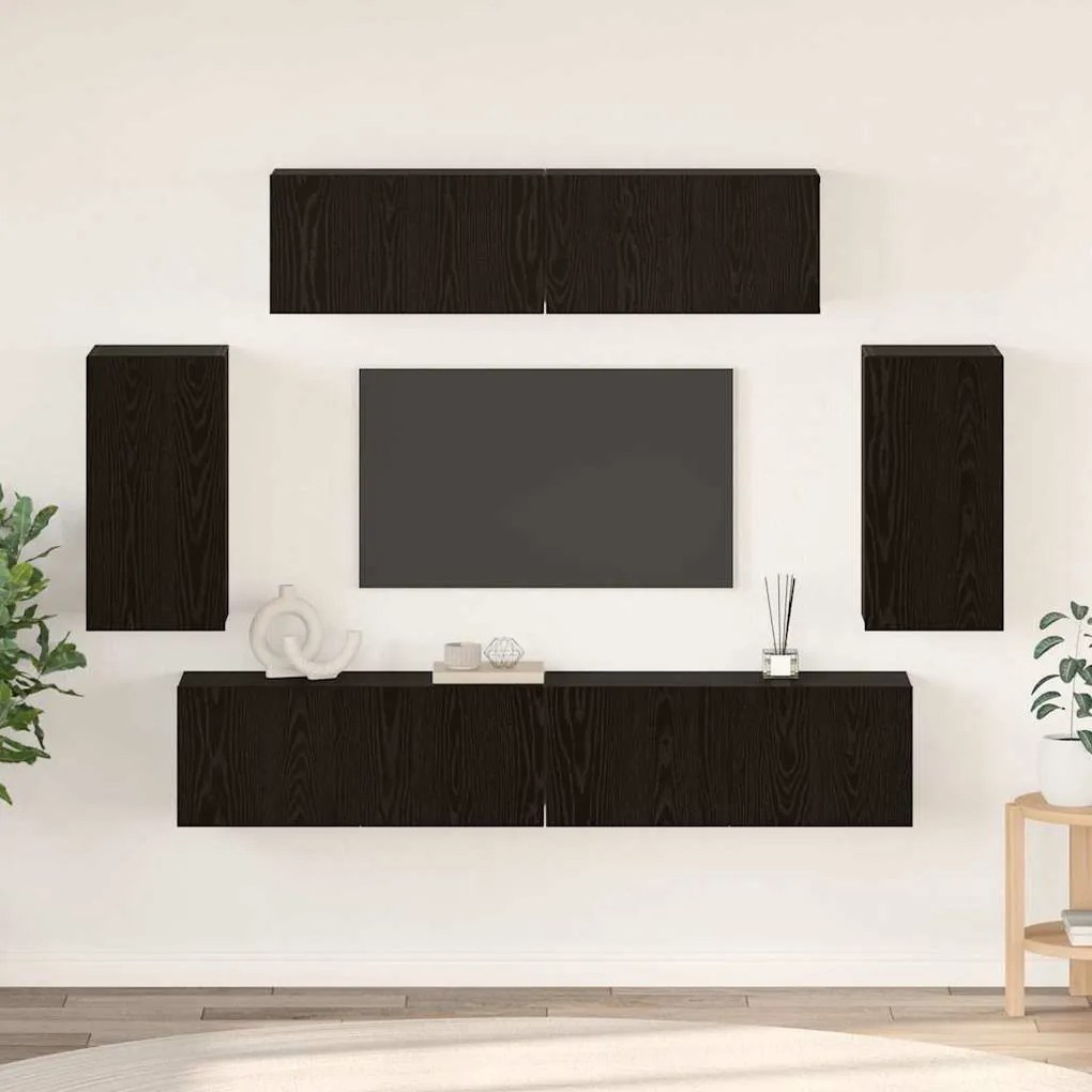 Sestava TV skříněk 6 ks Černý dub Kompozitní dřevo 3393433