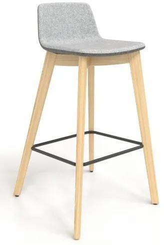 NARBUTAS - Barová židle TANGO s dřevěnou podnoží
