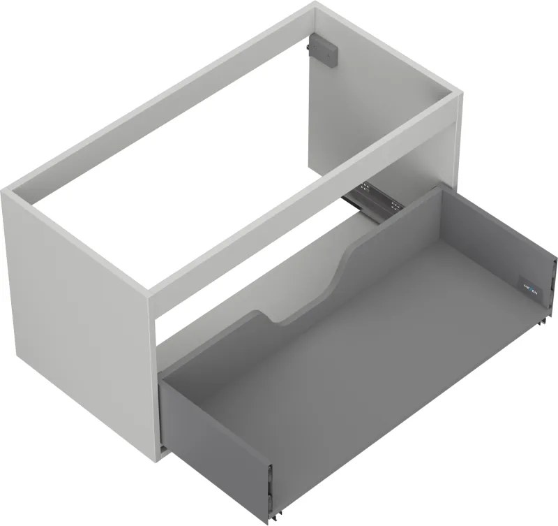 Mexen Box-A, závěsná skříňka 90 cm, 1 zásuvka, šedá matná, 91AX0-0900-470-1-62
