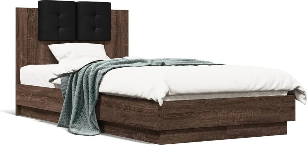 Rám postele s čelem hnědý dub 75 x 190 cm kompozitní dřevo 3209981