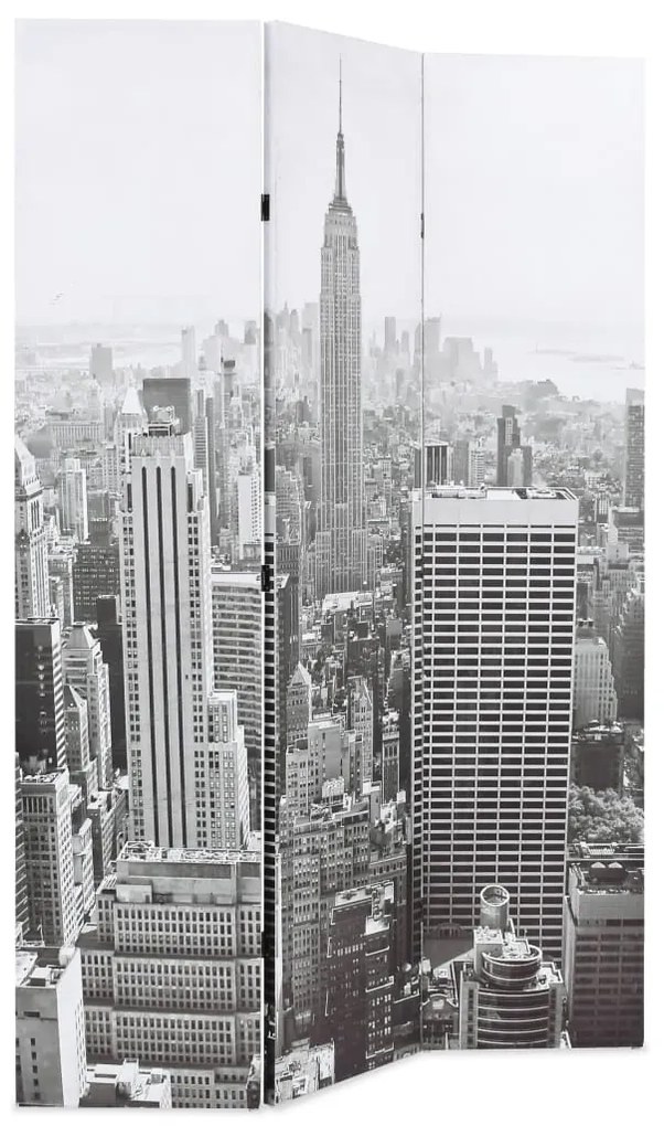 vidaXL Skládací paraván 120 x 170 cm New York by Day černobílý