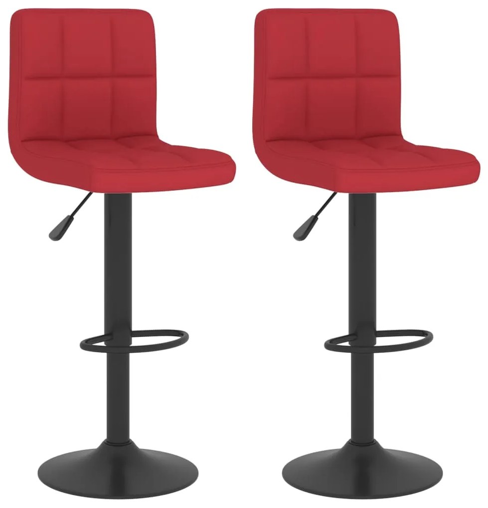 vidaXL Marketos Barové židle 2 ks vínové textil