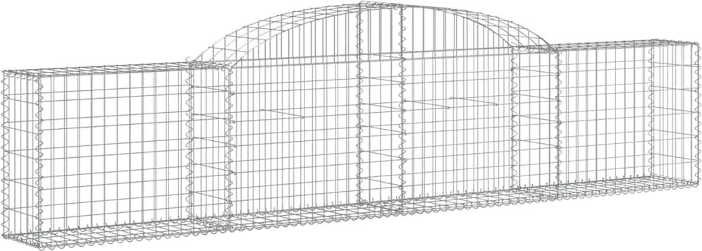 Klenuté gabionové koše 4 ks 300x30x60/80 cm pozinkované železo 3146487