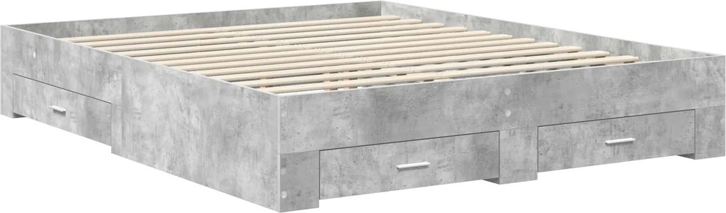 Rám postele s čelo Betonově šedá 160 x 200 cm Kompozitní dřevo 3410300