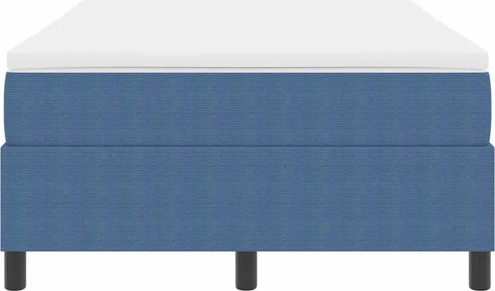 Postel s boxspringem Modrá a bílá 120 x 200 cm Žebrovaná látka 3337460