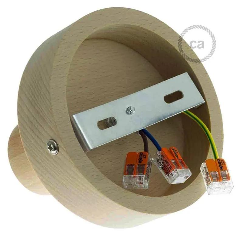 creative cables Fermaluce natural, přírodní dřevěné bodové svítidlo na stěnu nebo strop Velikost: 15,7 cm