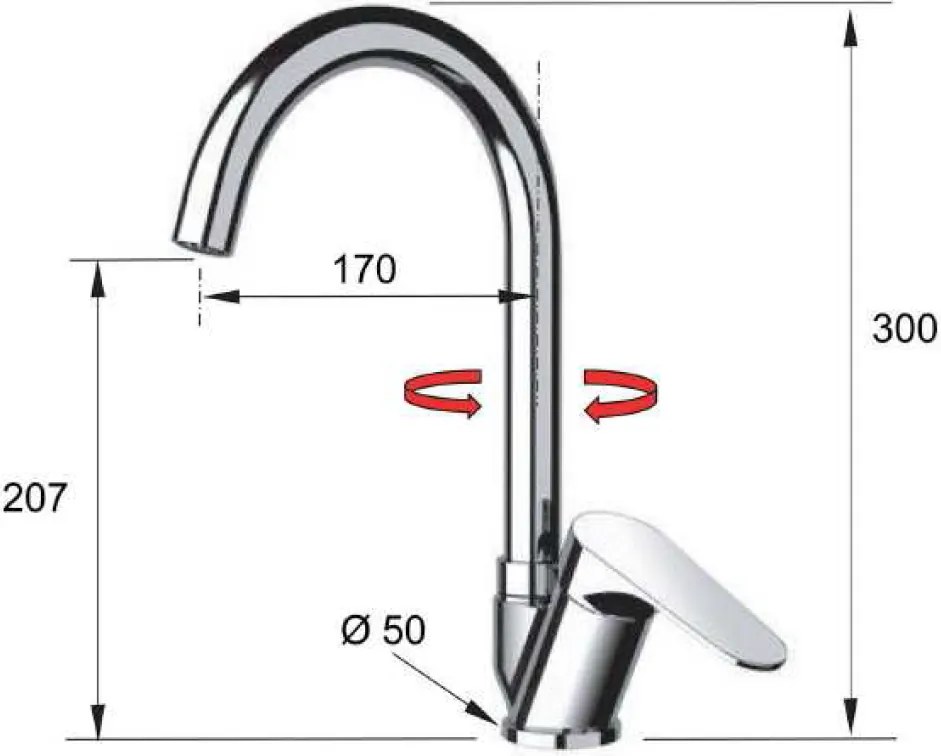 Sapho Corneli CE60/15 dřezová baterie výška 300 mm černá mat