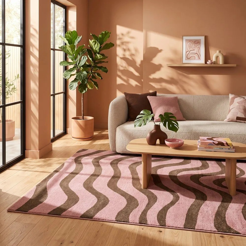 Růžový/hnědý koberec 160x230 cm Aurora – ESTE