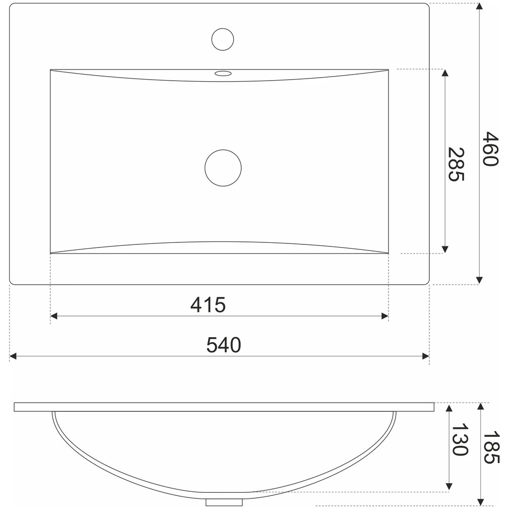 Novoterm Zápustné keramické umyvadlo NV-KR-530, bílé