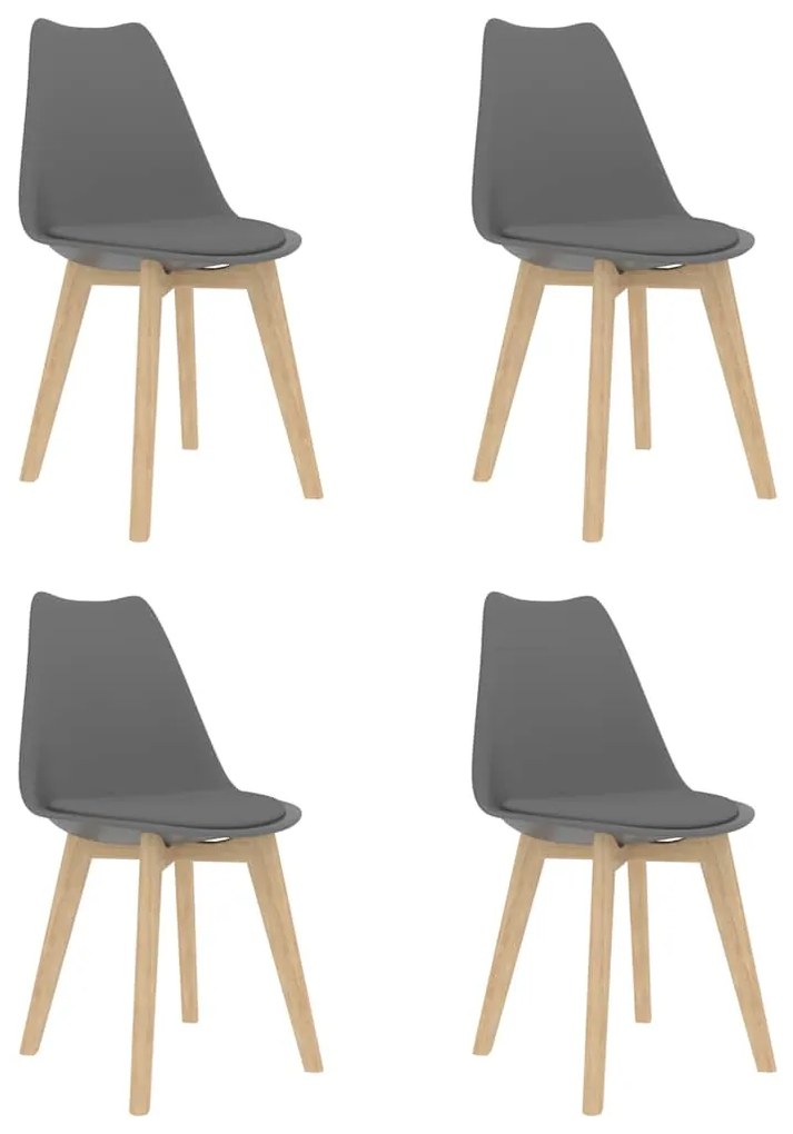 Jídelní židle 4 ks šedé plast 244786