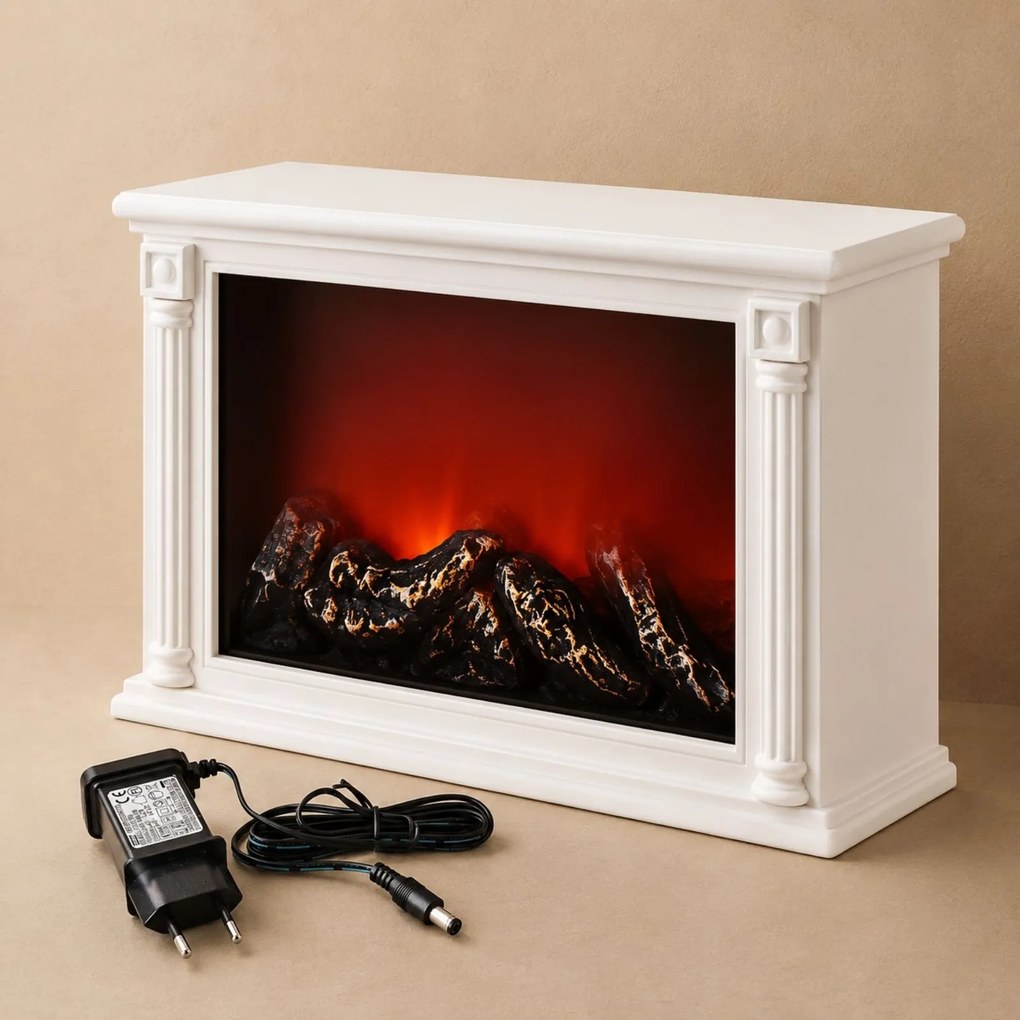 Dekorativní LED krb v klasickém stylu, 10 x 33 x 21 cm