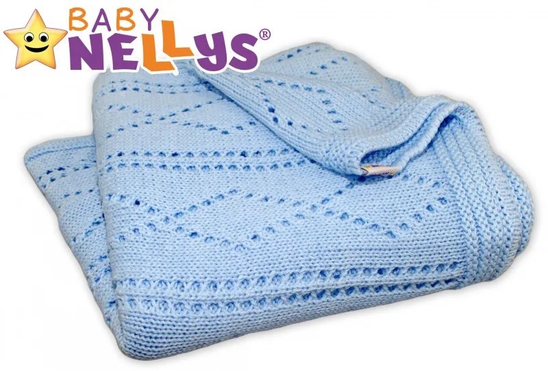 Baby Nellys Háčkovaná dečka Baby Nellys ® - modrá