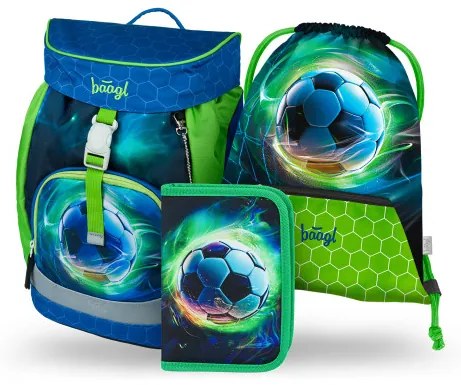 BAAGL 3 SET Airy Fotbal Míč: batoh, penál, sáček