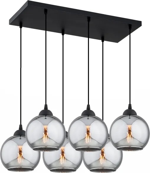Brilagi - Lustr na lanku DIOR 6xE27/60W/230V černá/kouřová šedá