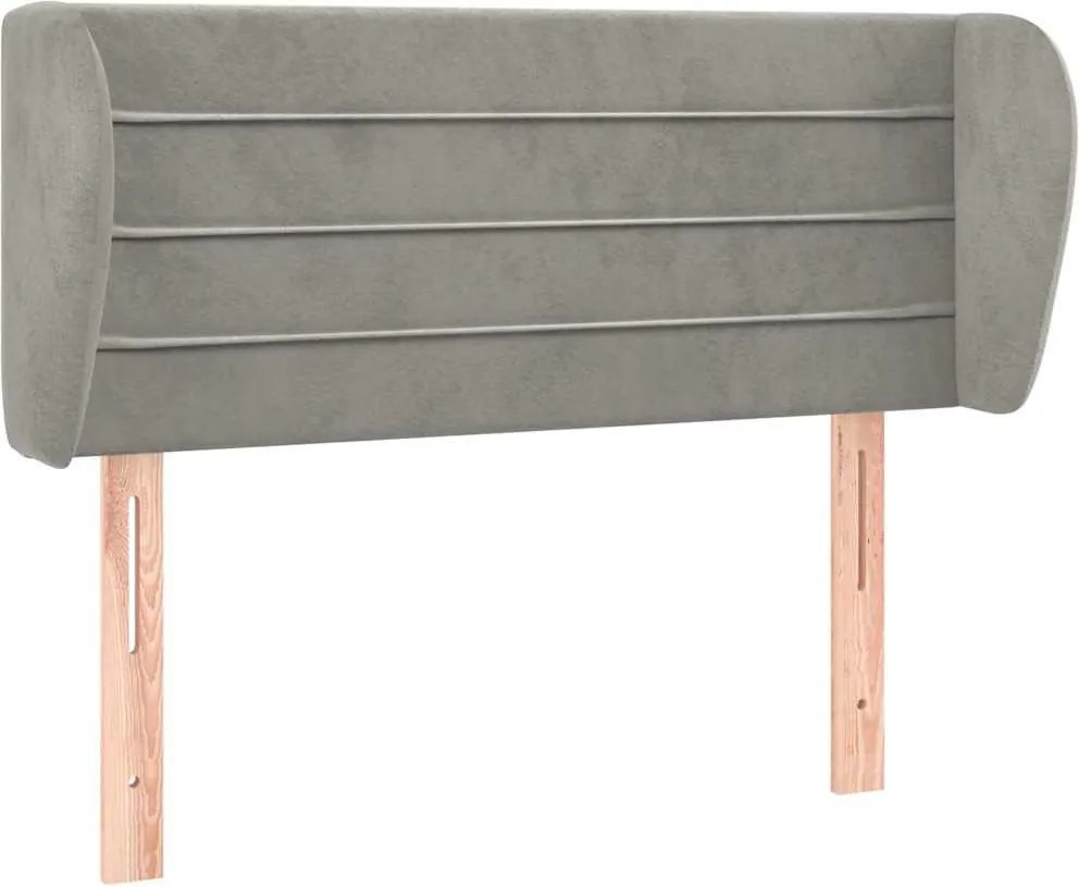 Čelo postele typu ušák světle šedé 83x23x78/88 cm samet 3117314