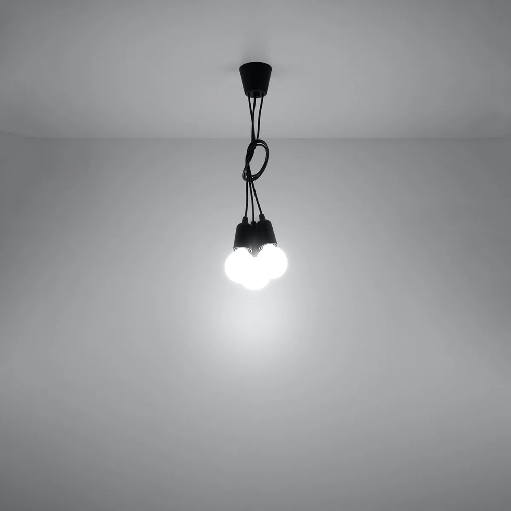 Sollux Lighting Závěsné svítidlo DIEGO 3 Černá