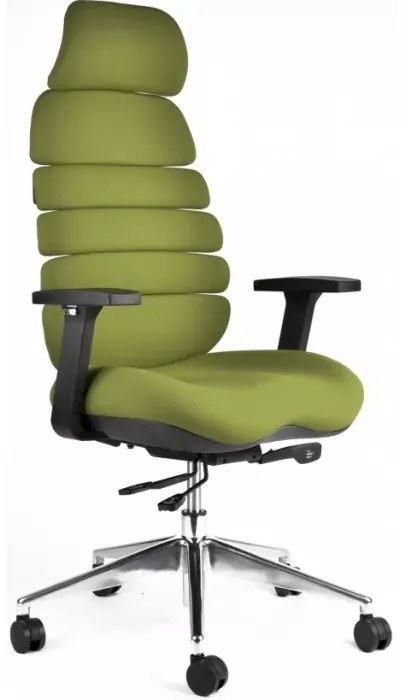 MERCURY STAR Kancelářská ergonomická židle SPINE s podhlavníkem — látka, nosnost 130 kg Šedá