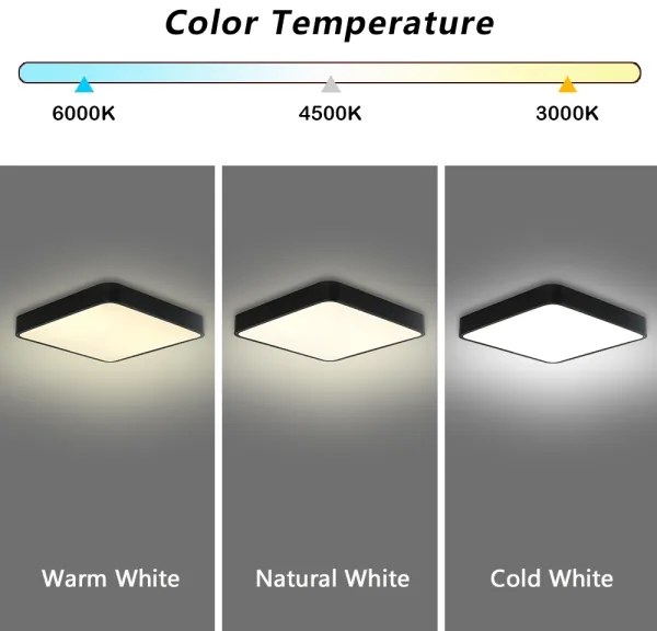 Brilagi - LED Stropní svítidlo POOL SQUARE LED/48W/230V 50x50 cm černá
