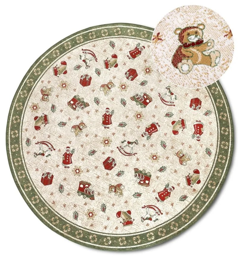 Zelený kulatý koberec s vánočním motivem s příměsí bavlny ø 160 cm Toy's Delight Green Christmas – Villeroy&amp;Boch