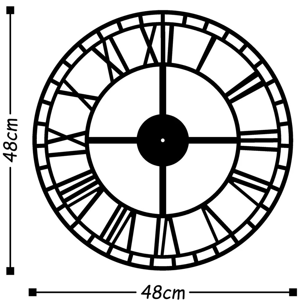 Dekorativní nástěnné hodiny Metala 48 cm černé