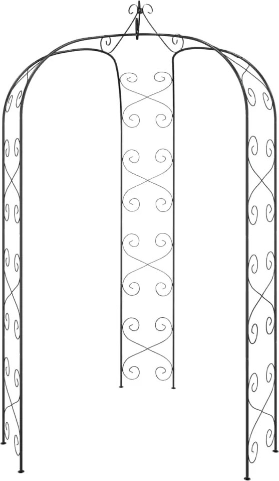 Zahradní oblouk černý Ø180 x 255 cm ocel 319351