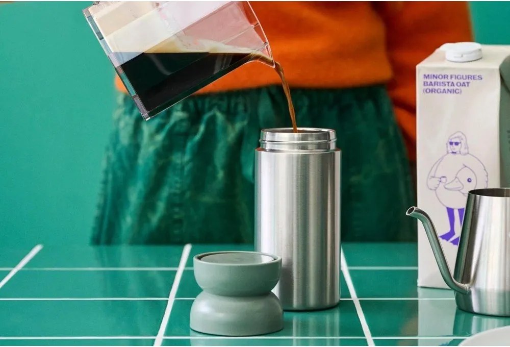 Termo hrnek z nerezové oceli ve stříbrné barvě/šalvějově zelený 350 ml Ellipse – Mepal