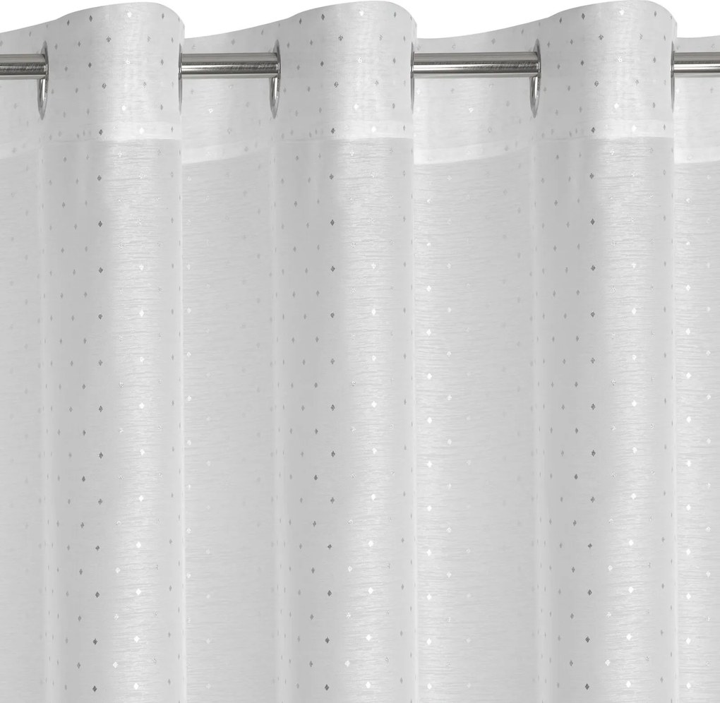 ZÁCLONA NA KROUŽCÍCH SIBEL 300 CM X 250 CM CM BÍLÁ