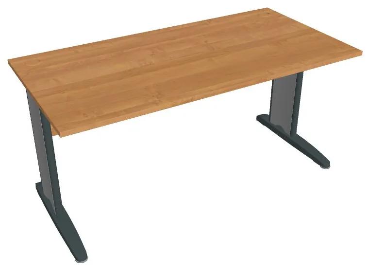 Stůl pracovní rovný 160 cm - Hobis Cross CS 1600 Dekor stolové desky: olše, Dekor lamino podnože: olše, Barva nohou: černá