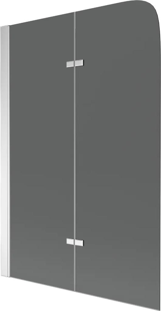 Sprchová zástěna na vanu MEXEN FELIX dvoukřídlá, šedé sklo, 100x140 cm