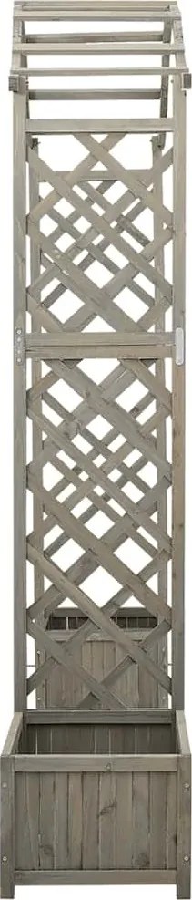 vidaXL Zahradní pergola s truhlíky masivní jedle [316388] Barva: Šedá