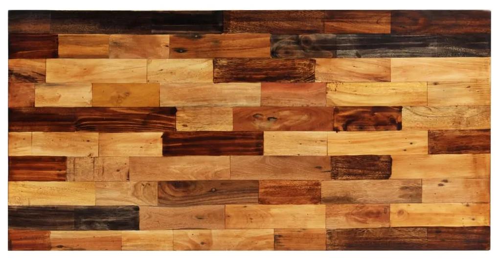 vidaXL 5 dílný barový set masivní recyklované dřevo a pravá kozí kůže
