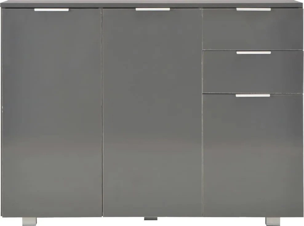 Příborník šedý s vysokým leskem 107x35x80,5 cm 283720