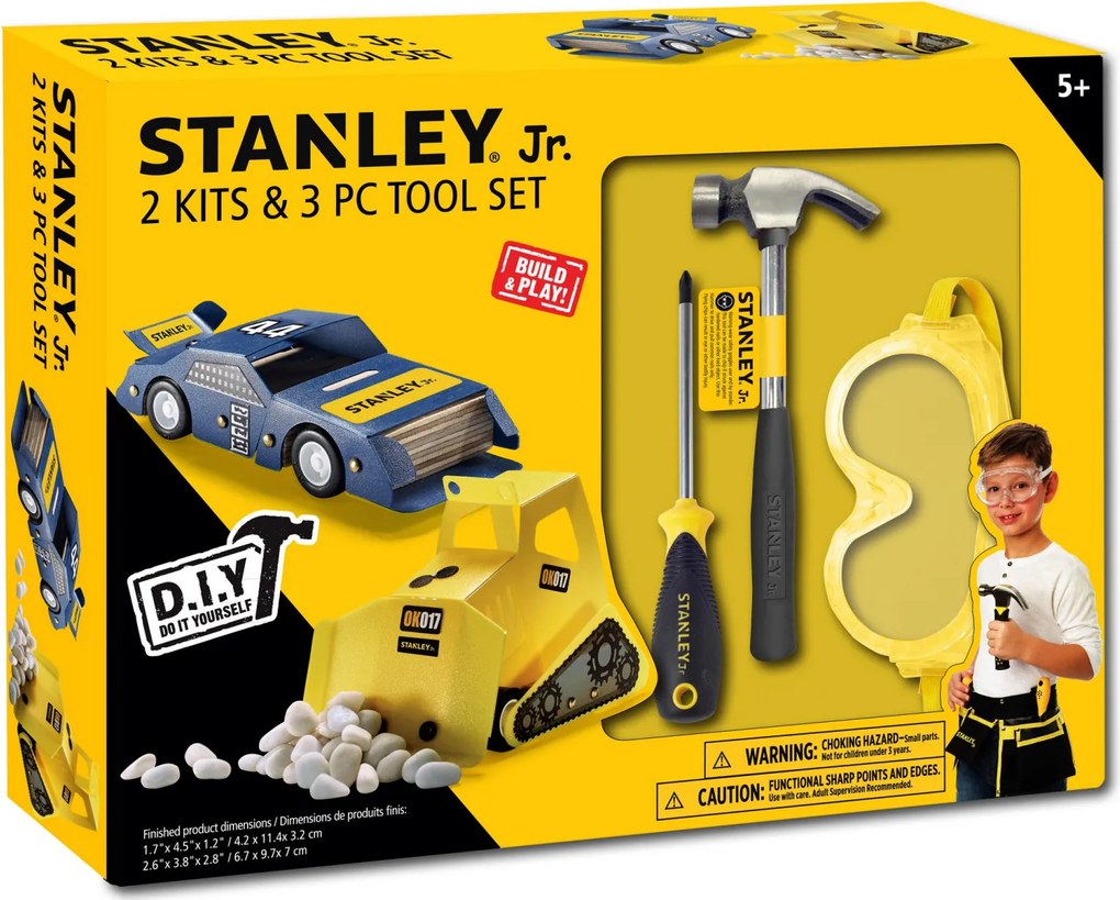 Stanley Jr. U004-K02-T03-SY Sada autíčko, bagr a 3 kusů nářadí
