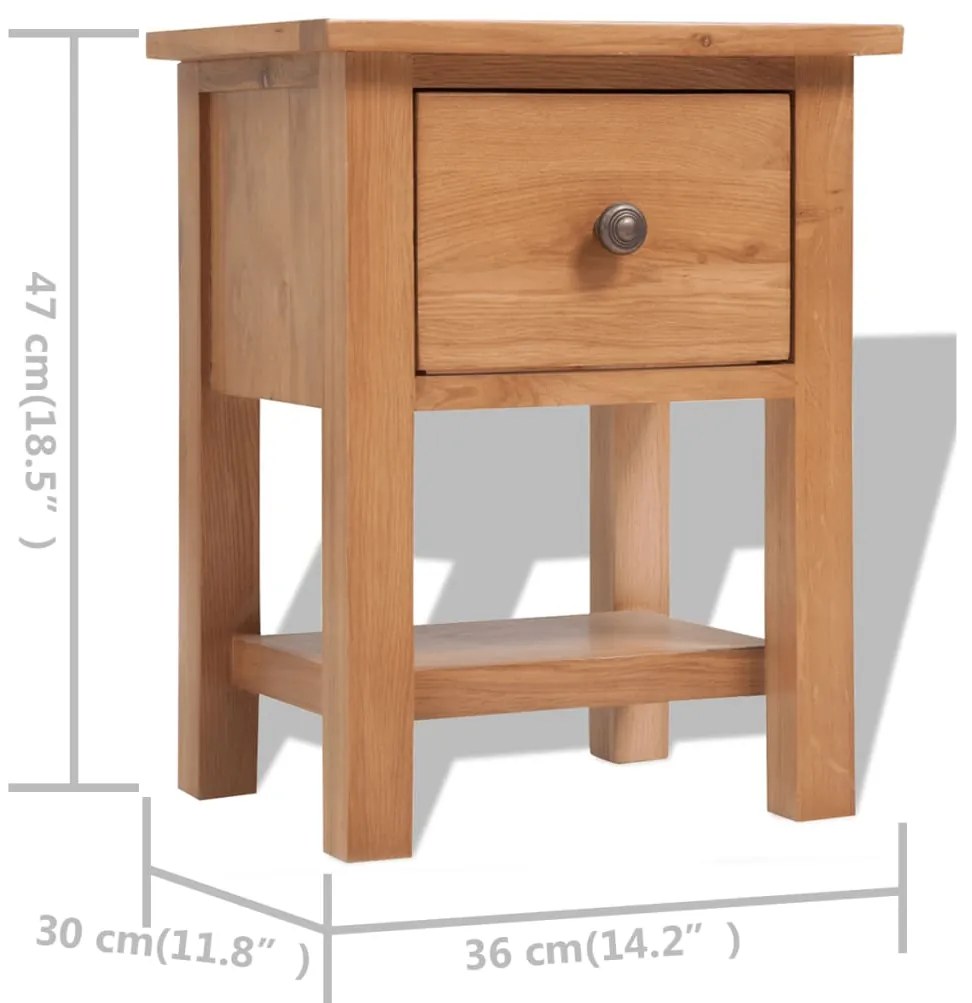 Noční stolky 2 ks 36 x 30 x 47 cm masivní dubové dřevo,  3053416
