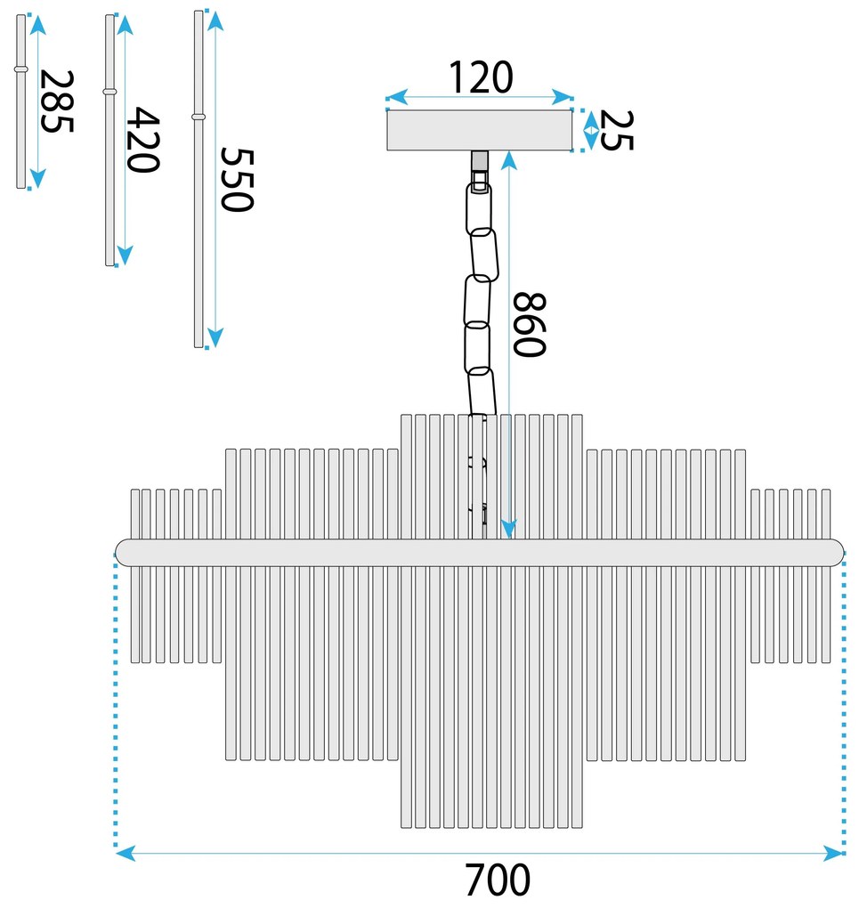 Toolight Designové osvětlení Crystal APP1654-8CP