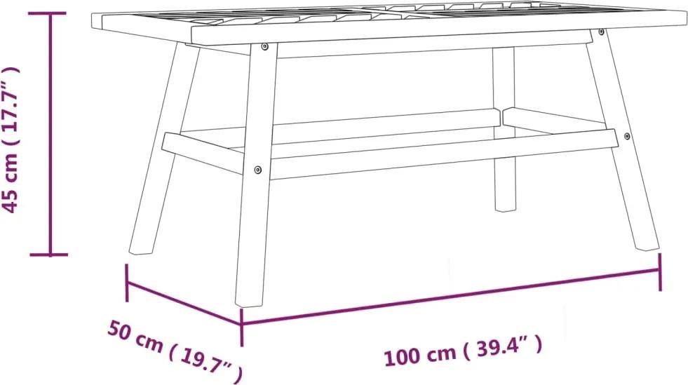 vidaXL Konferenční stolek 100 x 50 x 45 cm masivní akáciové dřevo [362233]