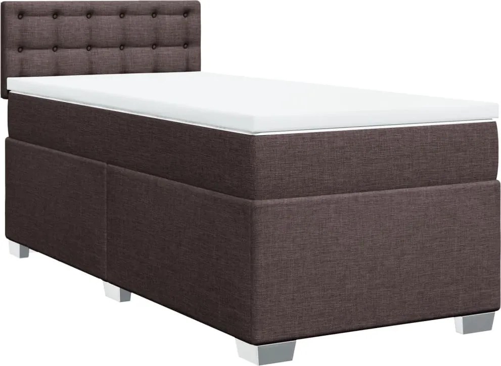 Box spring postel s matrací tmavě hnědá 80x200 cm textil 3285732