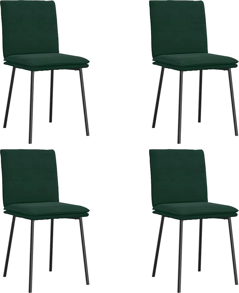 Jídelní židle 4 ks tmavě zelené samet 3315346