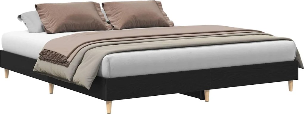 Rám postele Černý dub 203 x 163 x 25 cm Kompozitní dřevo 3329280