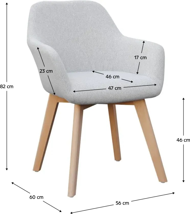 Designové křeslo, světlešedá/ buk, CLORIN NEW
