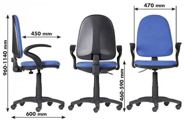 Pracovní židle Torino bez područek