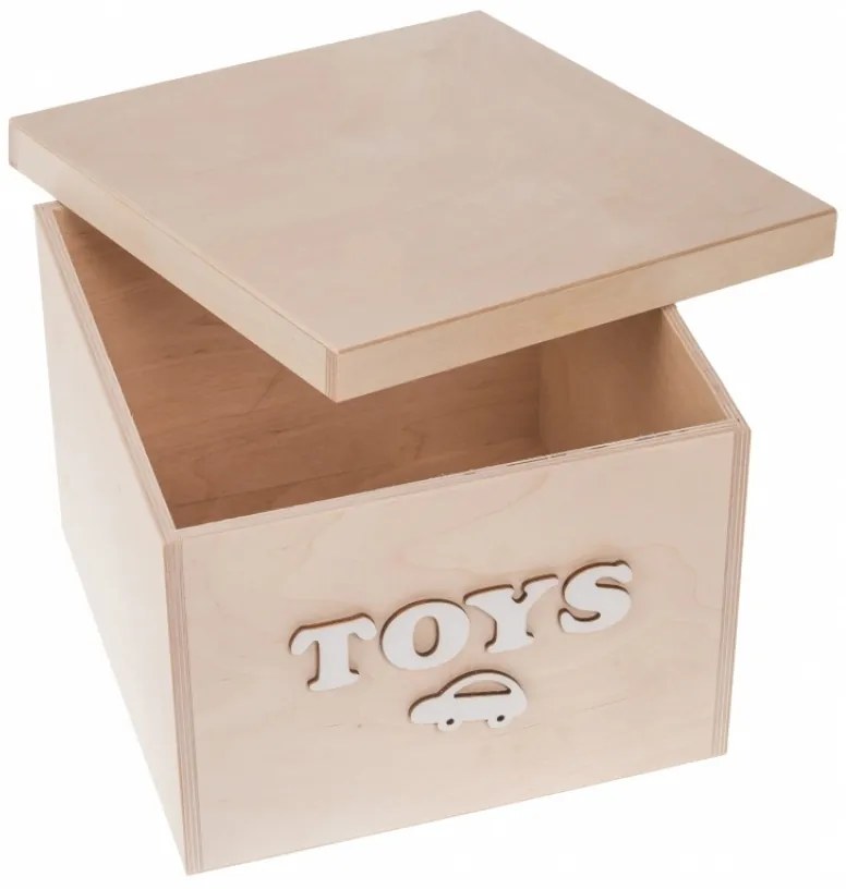 FK Dřevěný box na hračky - Toys 20x20x15 cm, Přírodní