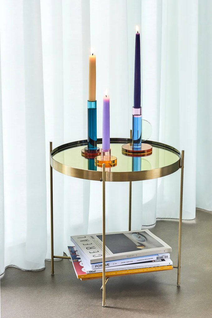 Hübsch Odkládací stolek REFLECT ø43 cm mosaz 930404