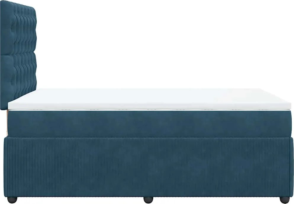 Box spring postel s matrací modrá 120 x 200 cm samet 3294620