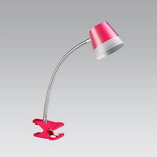 Moderní LED stolní lampa s klipem VIGO, 4W, denní bílá, růžová Prezent VIGO 26051