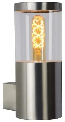 LUCIDE FEDOR Wall Light E27/40W H23cm Satin Chrome, venkovní svítidlo