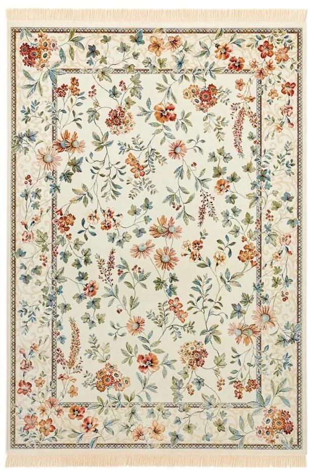 Krémový koberec z viskózy 195x300 cm Oriental Flowers – Nouristan