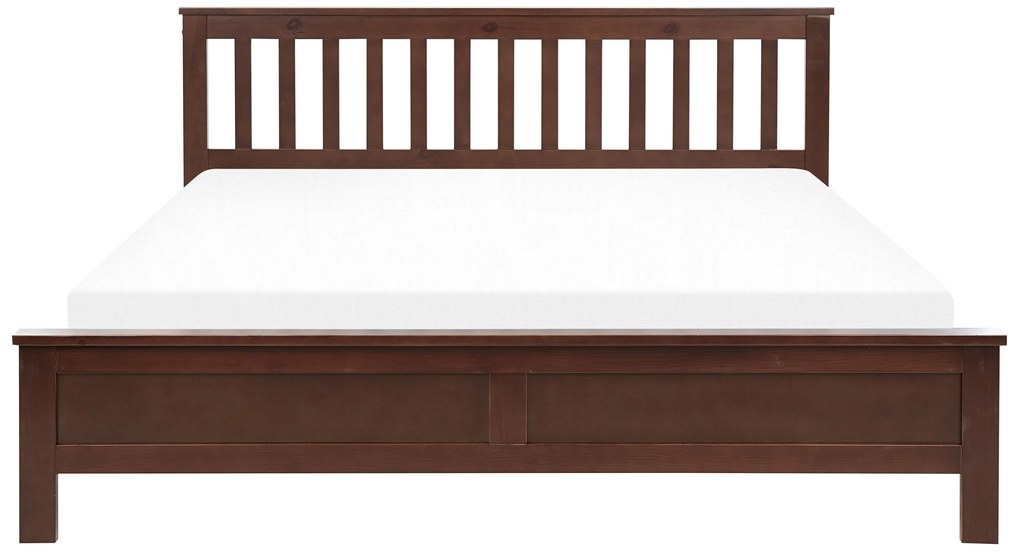 Dřevěná postel 180 x 200 cm tmavé dřevo MAYENNE Beliani
