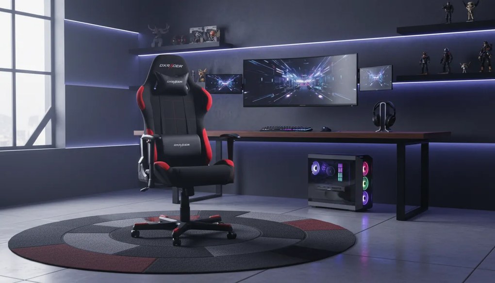 Herní židle DXRacer FORMULA - látka, černá / červená